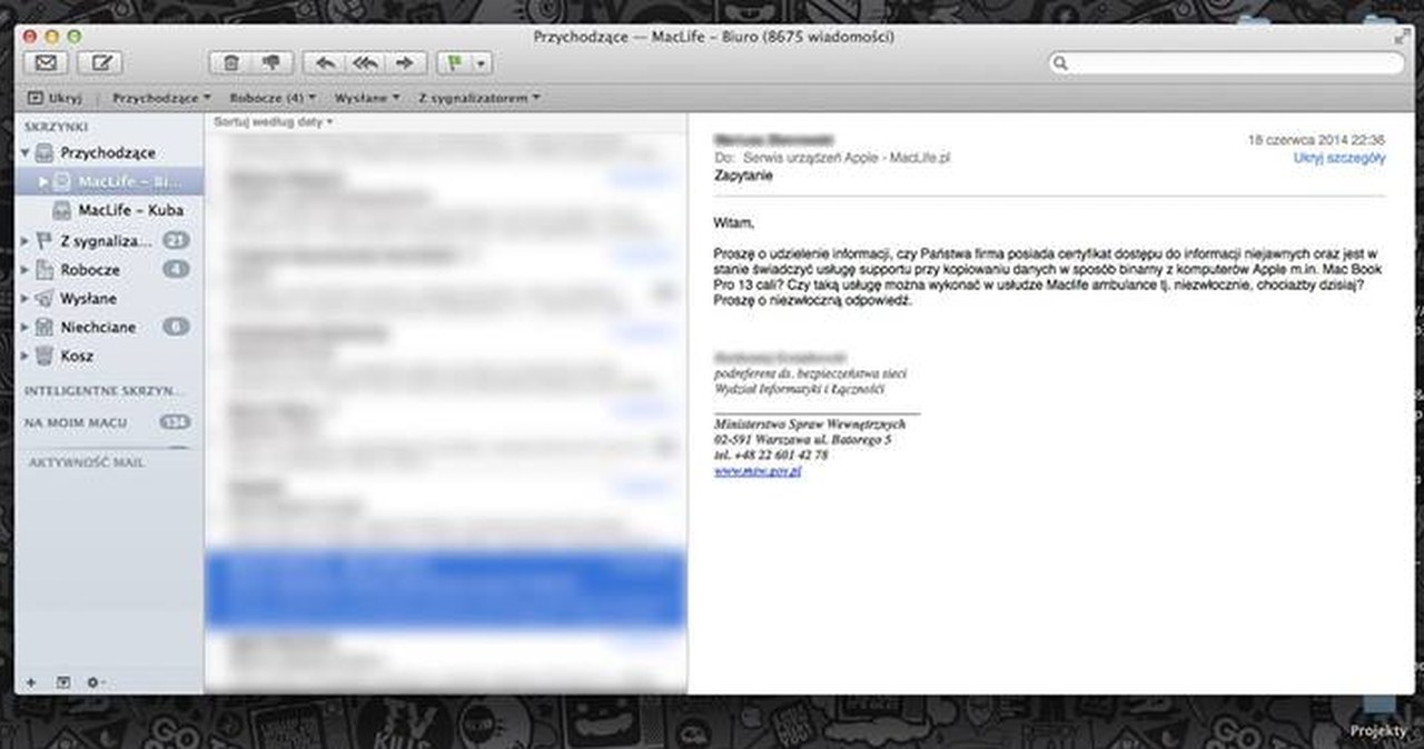 “Rzeczpospolita": MSW twierdzi, że ten mail jest fałszywy - Wydarzenia w INTERIA.PL