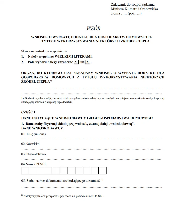 Dodatek do gazu i ogrzewanie gazem. Dodatek energetyczny: Wniosek. Gdzie i jak złożyć? Wzór ...