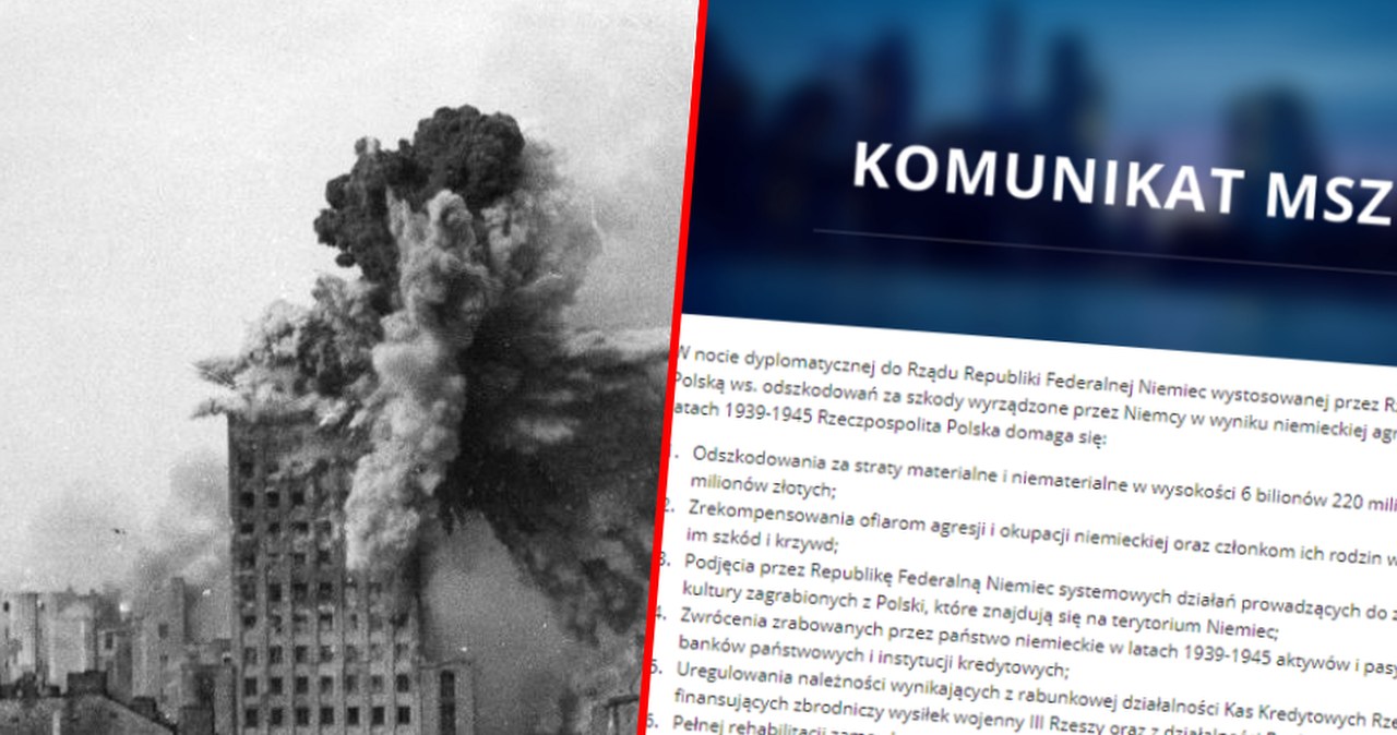 Reparacje od Niemiec. MSZ ujawniło szczegóły noty dyplomatycznej - Wydarzenia w INTERIA.PL