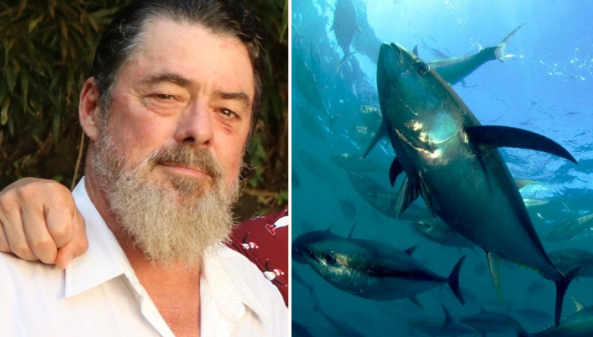 USA: Tuńczyk żółtopłetwy wciągnął rybaka pod wodę. Mark Knittle ...