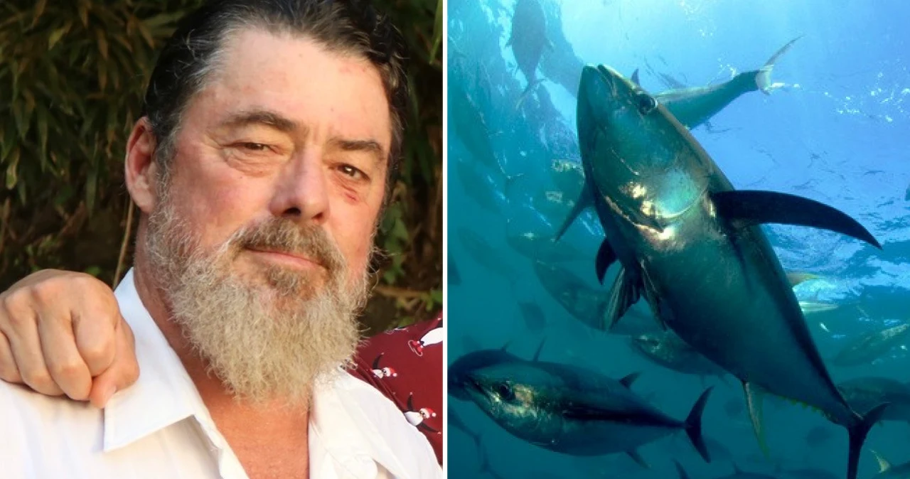 USA: Tuńczyk żółtopłetwy wciągnął rybaka pod wodę. Mark Knittle ...