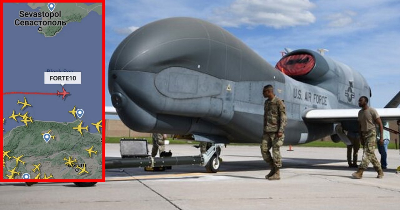RQ-4B Global Hawk nad Morzem Czarnym. Dron obserwuje, co robią Rosjanie ...