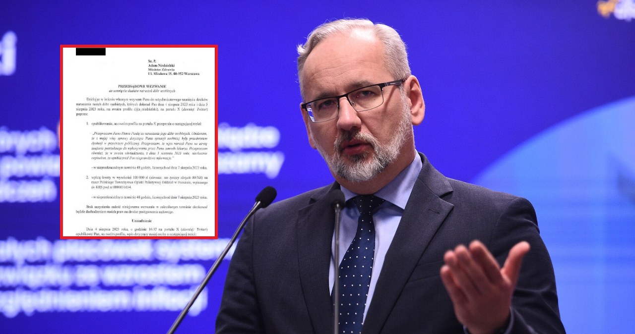 Piotr Pisula odpowiada Adamowi Niedzielskiemu. Żąda wpłaty 100 tys. zł ...