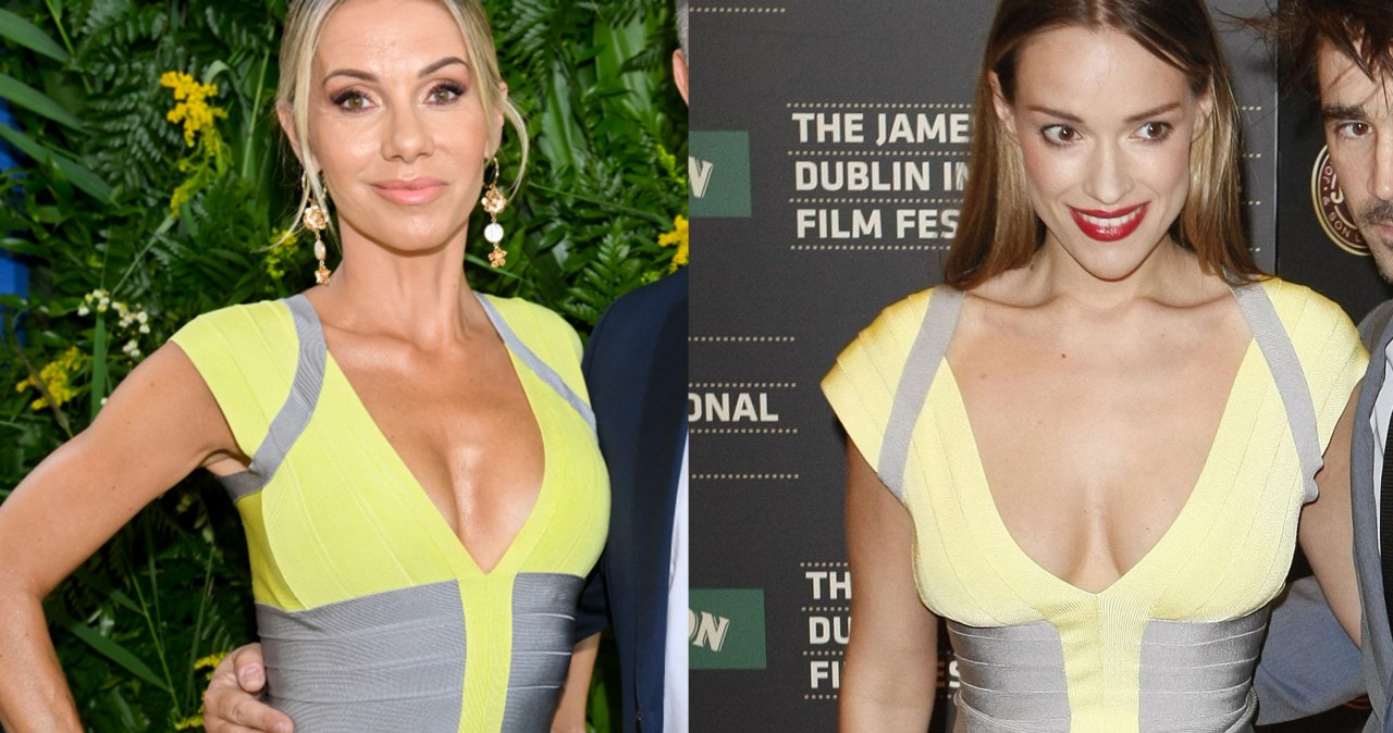 Małgorzata Opczowska na ramówce TVP w żółtej sukience. Identyczną wybrała kiedyś Bachleda-Curuś ...