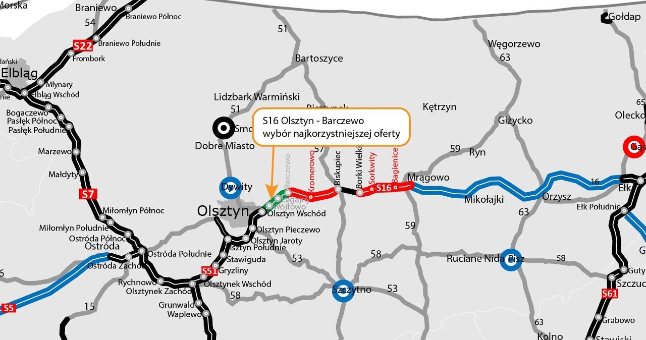 Będzie 11 km nowej drogi S16. Z Olsztyna do Barczewa za cztery lata ...