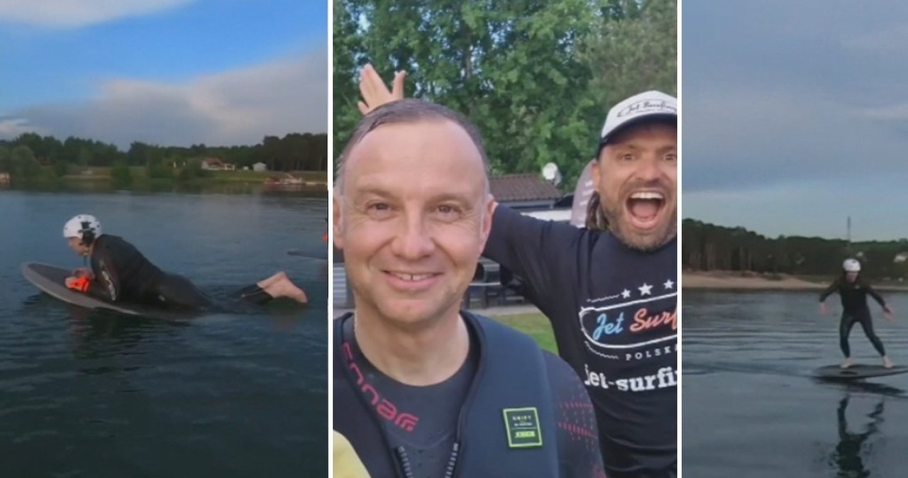 Prezydent Andrzej Duda uczył się jet surfingu. "Dał sobie radę ...