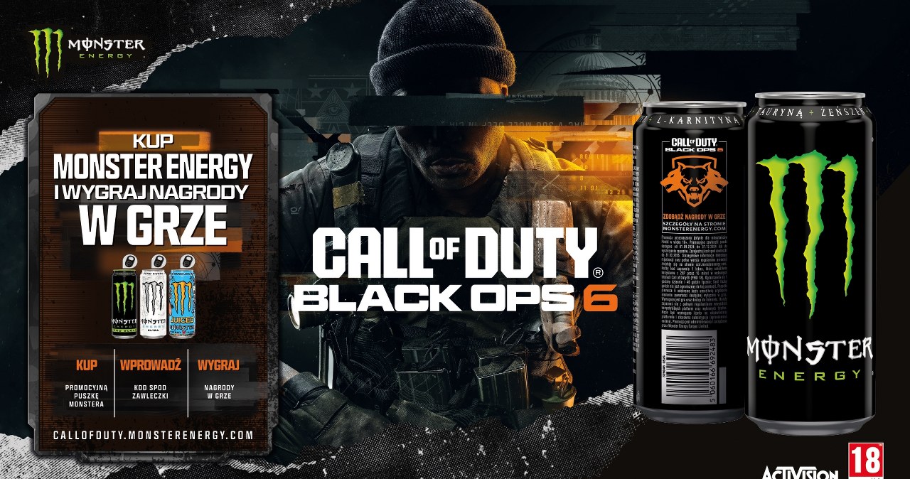 Monster Energy x Call of Duty: Podwójne doświadczenie za każdą puszkę ...