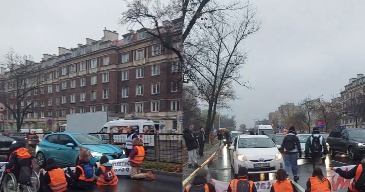 Warszawa. Ostatnie Pokolenie. Aktywiści znów zablokowali Wisłostradę. Kierowcy bezradni ...