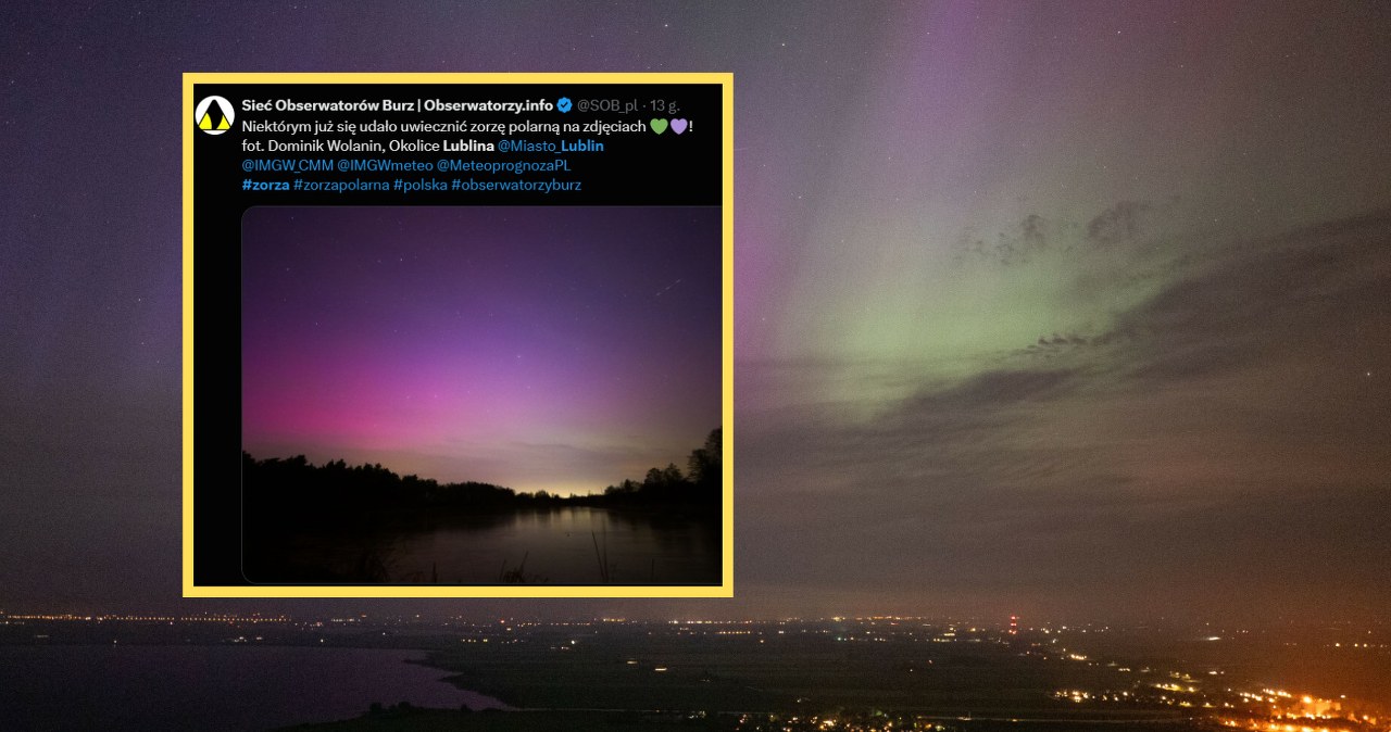 Zorza polarna. Niezwykłe zjawisko w południowej Polsce. Są zdjęcia - Wydarzenia w INTERIA.PL
