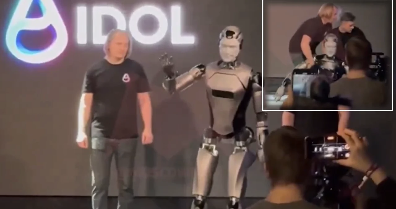 Aidol - pierwszy rosyjski robot z AI nie utrzymał się na nogach ...