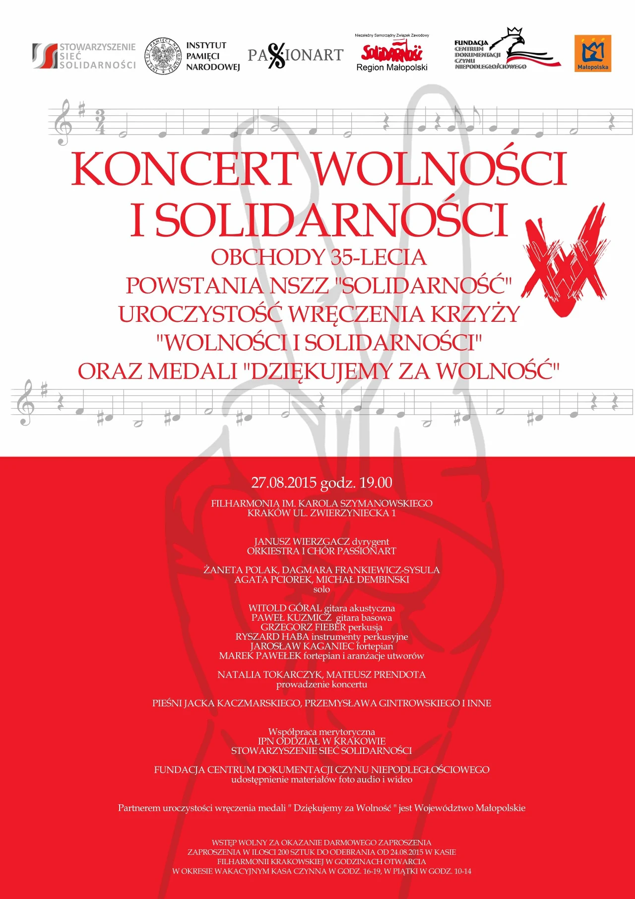 Koncert "Wolni i Solidarni" w 35. rocznicę podpisania Porozumień ...