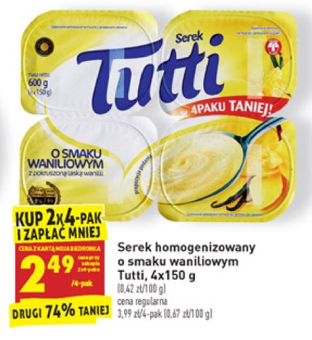 Serek homogenizowany Tutti - promocja Biedronka - Ding.pl