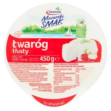 Mlekpol Mazurski Smak Twaróg tłusty 450 g - promocja Carrefour Market ...