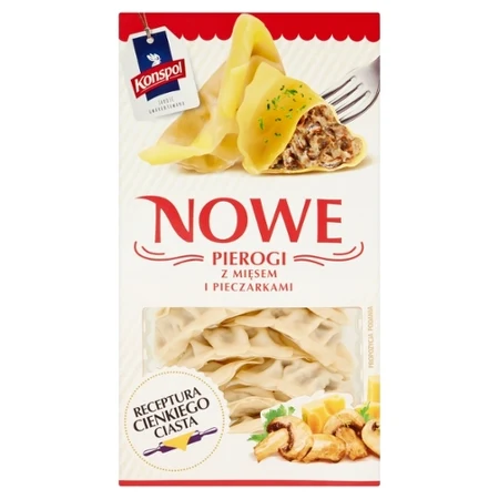 Konspol Nowe Pierogi z mięsem i pieczarkami 230 g - promocja E.Leclerc ...