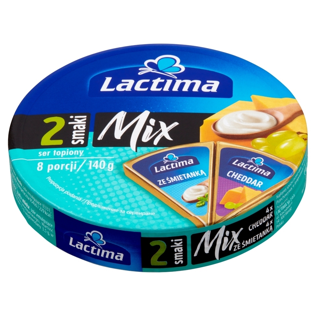 Lactima Ser topiony mix ze śmietanką i Cheddar 140 g (8 x 17,5 g ...