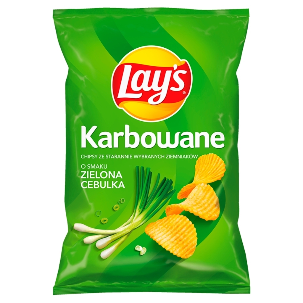 Lay's Chipsy ziemniaczane karbowane o smaku zielonej cebulki 130 g ...