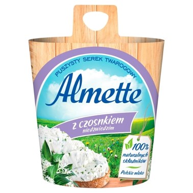 Almette Puszysty serek twarogowy z czosnkiem niedźwiedzim 150 g - 18% ...