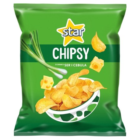 Star Chipsy o smaku sera i cebula 22 g - promocja Hitpol - Ding.pl
