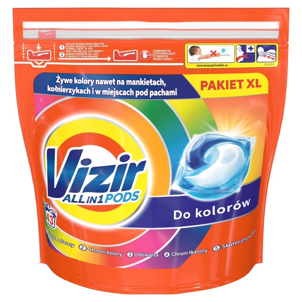 Vizir ALL in 1 Color Kapsułki do prania, 43 prań - promocja EuroSPAR ...