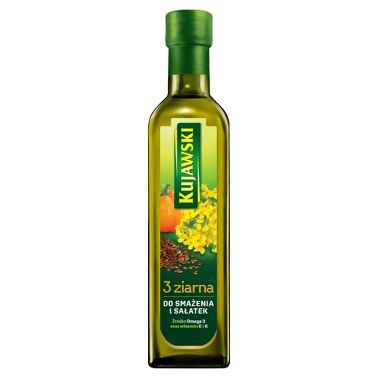 Kujawski 3 ziarna Olej rzepakowy z olejami z lnu i pestek dyni 500 ml - 10% TANIEJ! - promocja ...