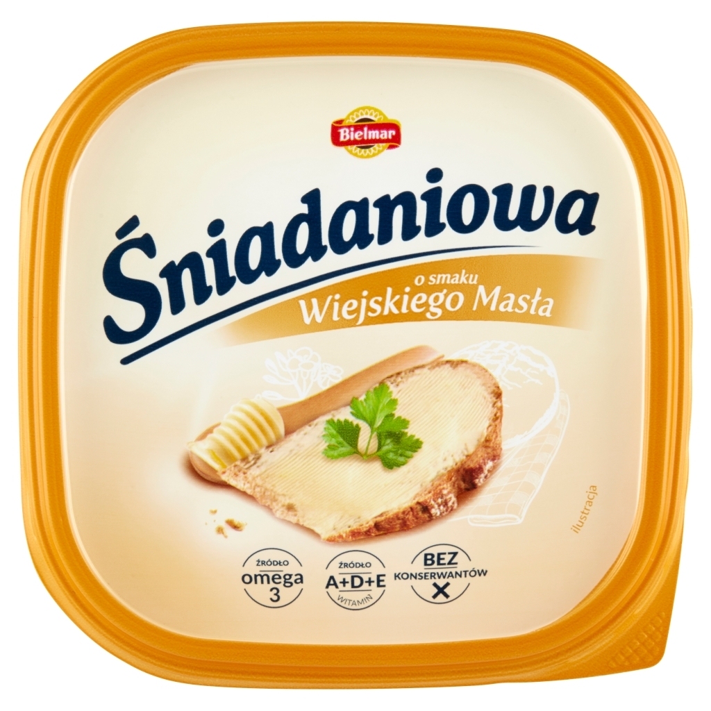 Bielmar Śniadaniowa Margaryna półtłusta o smaku wiejskiego masła 450 g ...