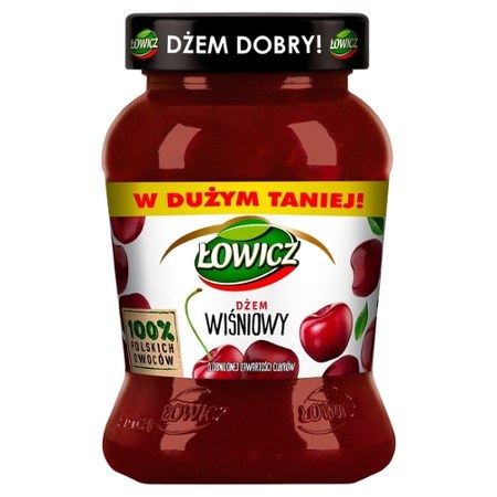 Łowicz Dżem wiśniowy o obniżonej zawartości cukrów 450 g - promocja ...