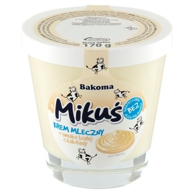 Bakoma Mikuś Krem mleczny o smaku białej czekolady 170 g – promocje i ...