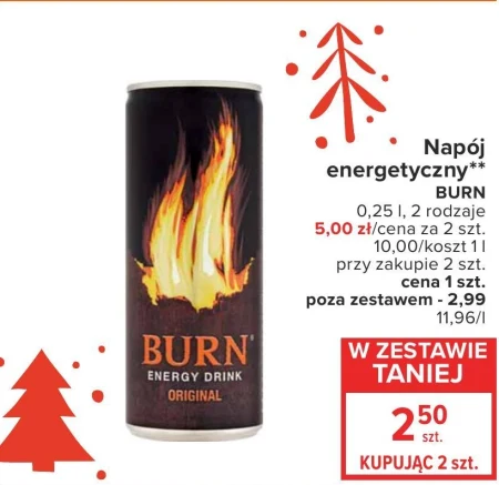 Burn Original Gazowany napój energetyczny 250 ml - 16% TANIEJ ...