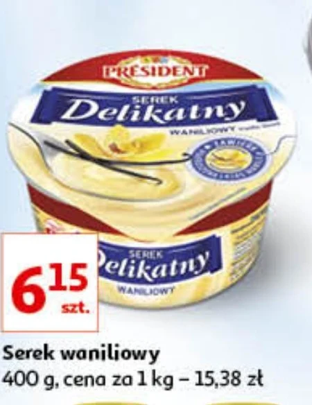 Président Serek Delikatny waniliowy 400 g - promocja Auchan Hipermarket ...