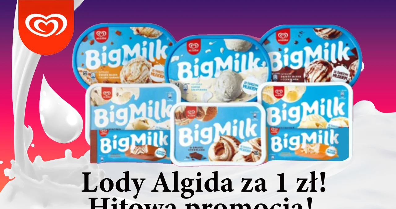 Lody Algida Big Milk za złotówkę! 😊 Hitową promocję oferuje tylko jeden ...