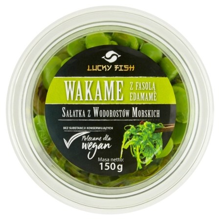 Lucky Fish Sałatka z wodorostów morskich wakame z fasolą edamame 150 g ...