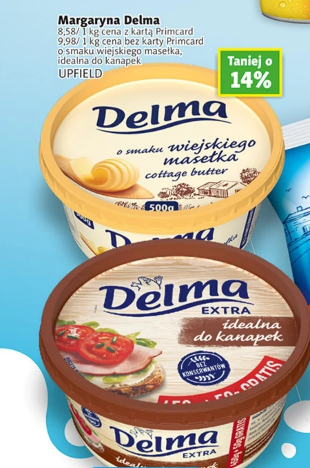 Delma Margaryna półtłusta o smaku masła 500 g - 14% TANIEJ! - promocja ...