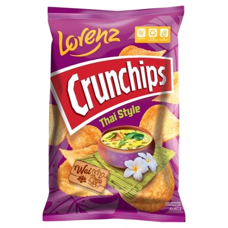 Crunchips Thai Style Chipsy ziemniaczane o smaku green curry 140 g - 21 ...