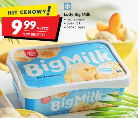 Big Milk Lody śmietankowe 1000 ml - promocja Makro Cash&Carry - Ding.pl