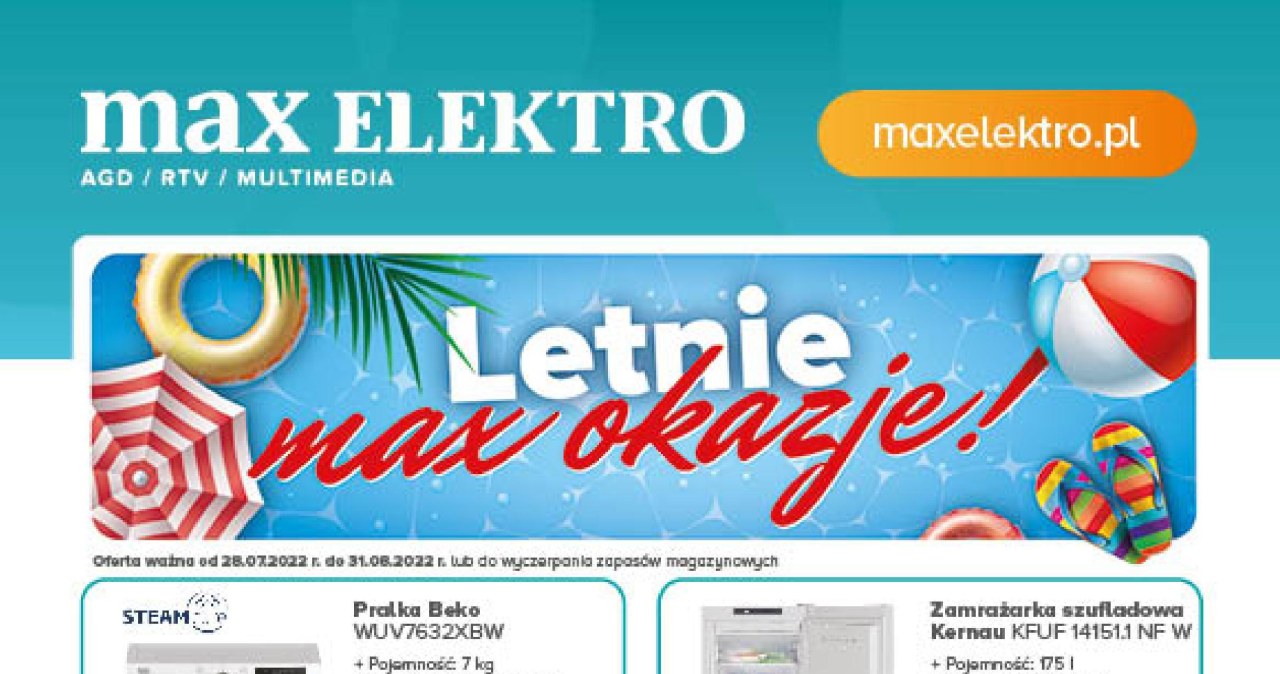 Max Elektro Gazetka Promocyjna - oferty, rabaty, kupony [28.07 do 31.08 ...