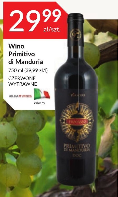 Wino Primitivo - promocja Stokrotka Supermarket - Ding.pl