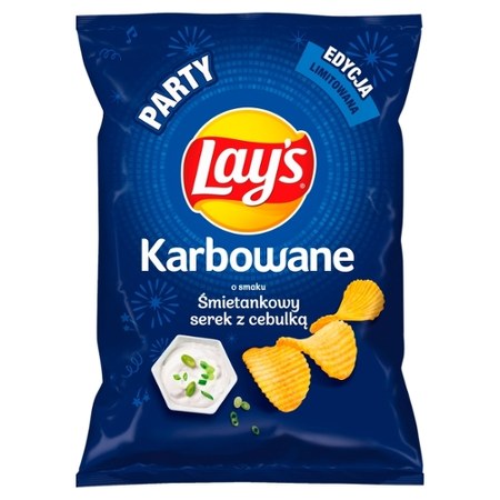 Lay's Chipsy ziemniaczane karbowane o smaku śmietankowy serek z cebulką ...