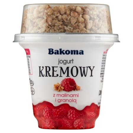 Bakoma Jogurt kremowy z malinami i granolą 230 g - 9% TANIEJ ...