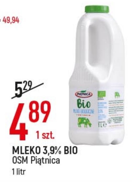 Archiwum | Piątnica Bio Mleko 3,9% 1 l - E.Leclerc 26. 08. 2022 - 11 ...