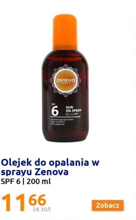 Olejek do opalania Zenova - promocja Action - Ding.pl