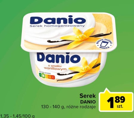 Danio Serek homogenizowany o smaku waniliowym 140 g - promocja Globi ...