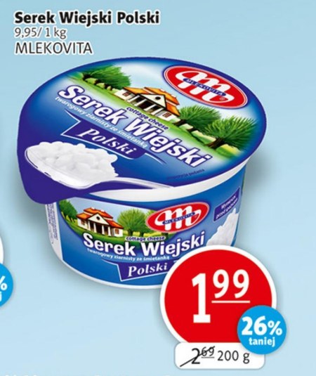 Serek wiejski Mlekovita - 26% TANIEJ! - promocja Prim Market - Ding.pl