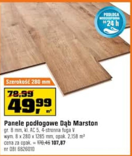 Panele podłogowe - 36% TANIEJ! - promocja OBI - Ding.pl