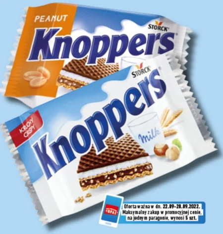Knoppers Wafelek mleczno-orzechowy 75 g (3 x 25 g) - promocja Topaz - Ding.pl