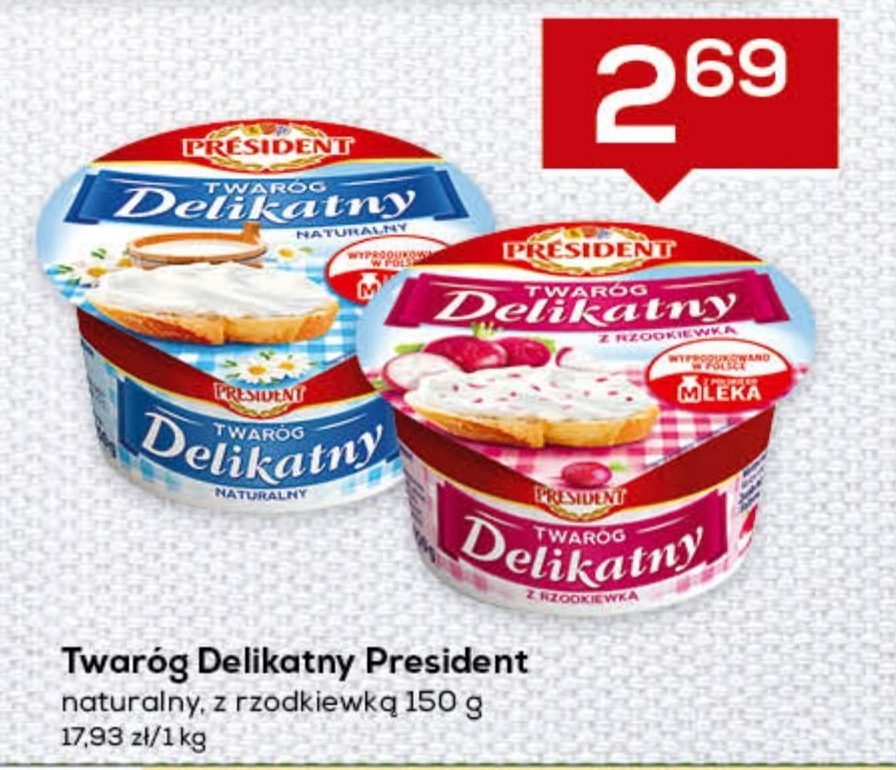 Archiwum | Président Twaróg Delikatny naturalny 150 g - Lewiatan 22. 09 ...