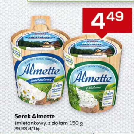 Almette Puszysty serek twarogowy śmietankowy 150 g - promocja Lewiatan ...