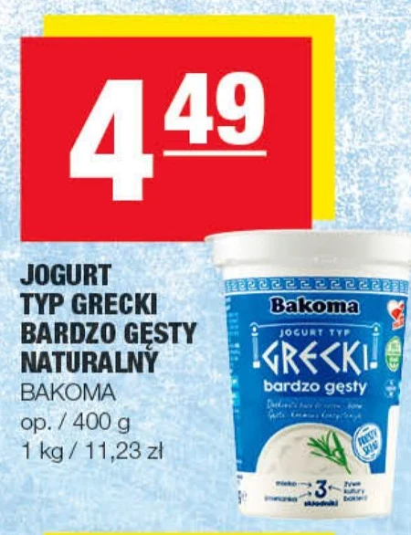 Bakoma Jogurt typ grecki 370 g - promocja EuroSPAR - Ding.pl