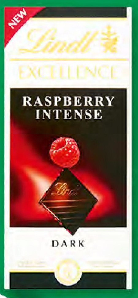 Lindt Excellence Raspberry Intense Czekolada ciemna z kawałkami malin ...
