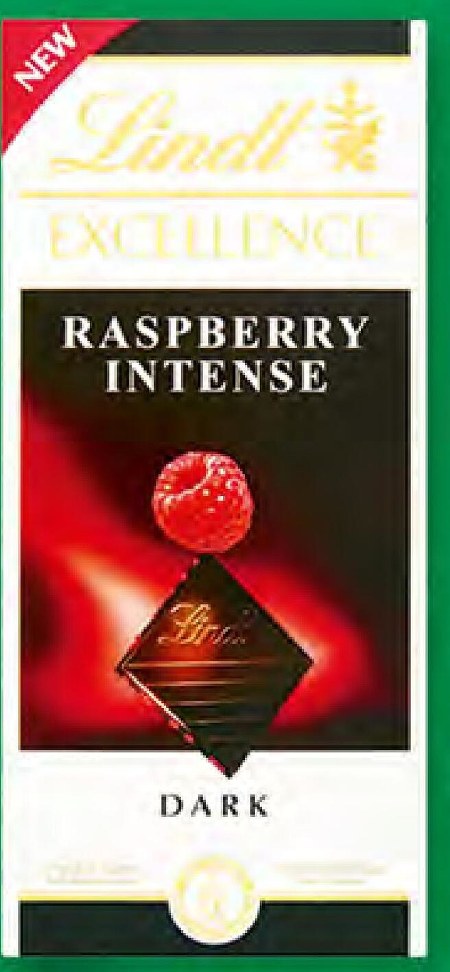 Lindt Excellence Raspberry Intense Czekolada ciemna z kawałkami malin ...