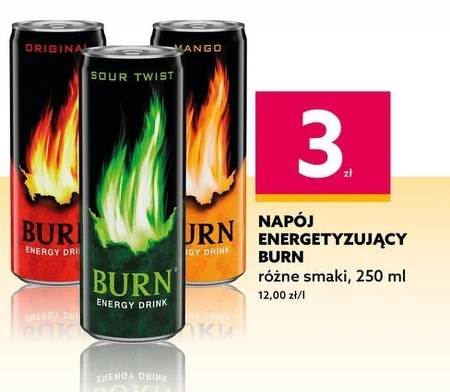 Burn Original Gazowany napój energetyczny 250 ml - promocja Dealz - Ding.pl
